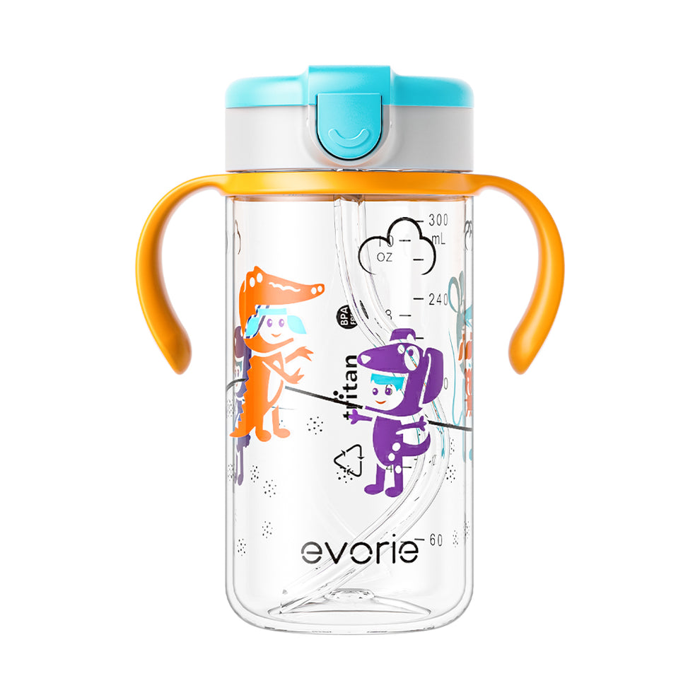 Evorie Tritan Kids Straw Water Bottle Mug 300mL, Imaginations OB ...